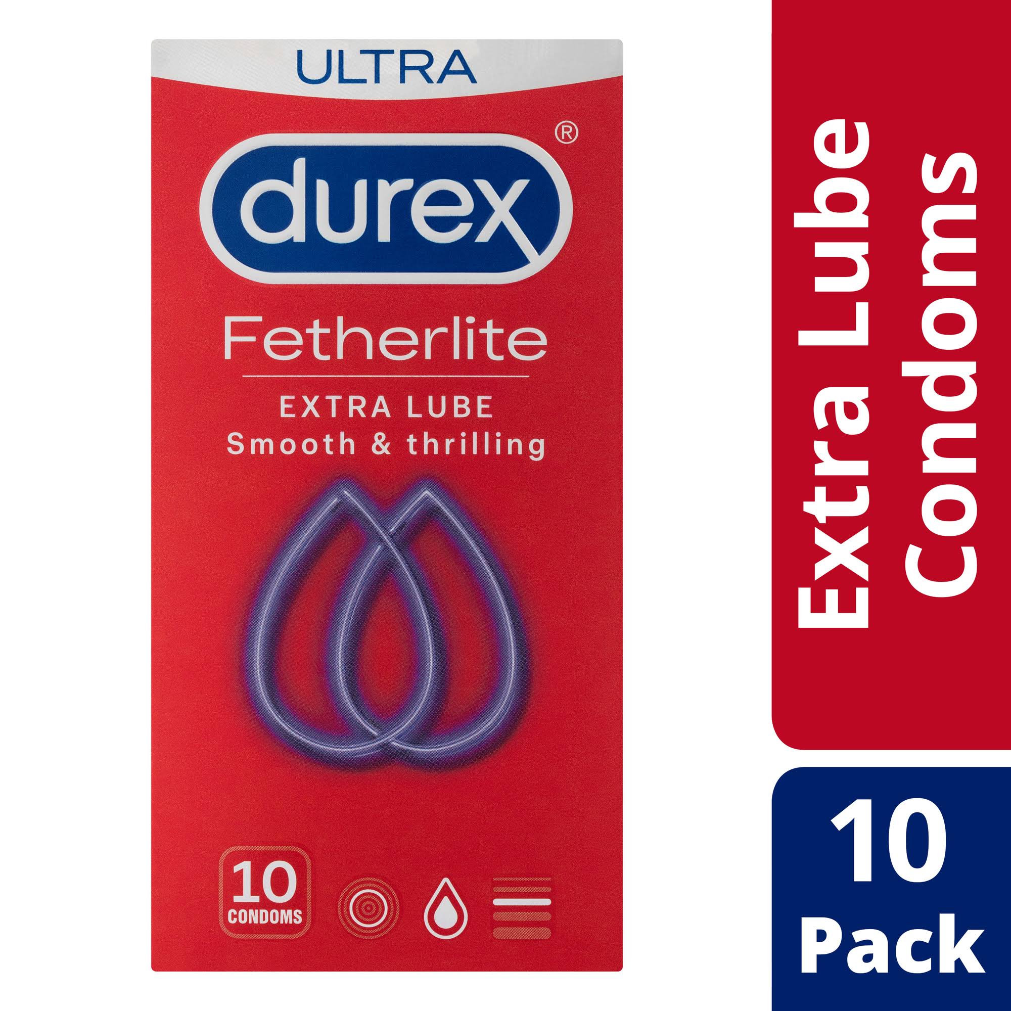 Durex Fetherlite Ultra Extra Lube Condoms 10pk Buy Now